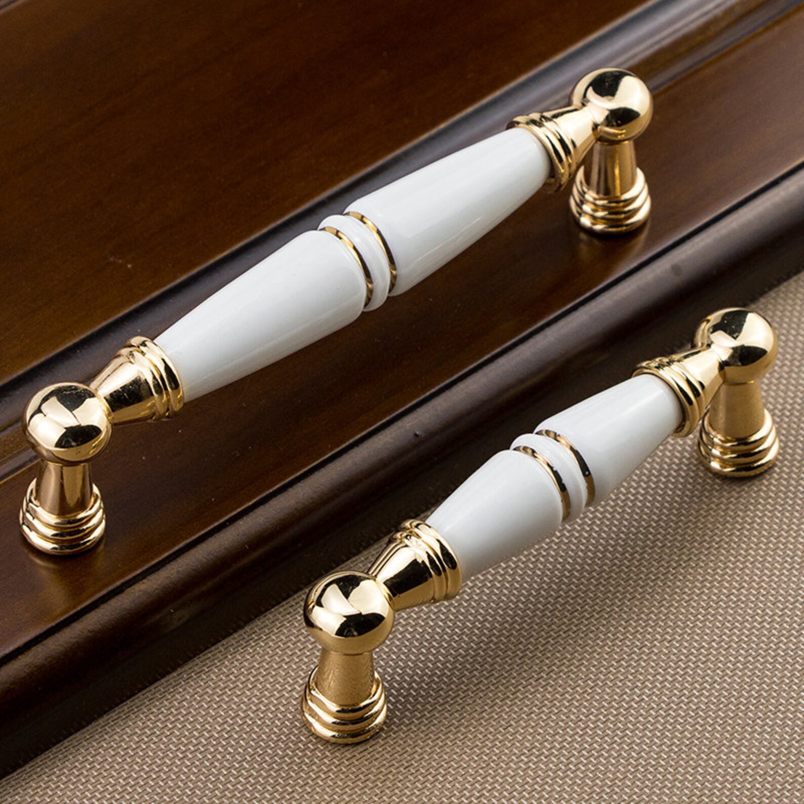 Gold White Handles Kitchen Cabinet Pulls Handles Drawer - Etsy