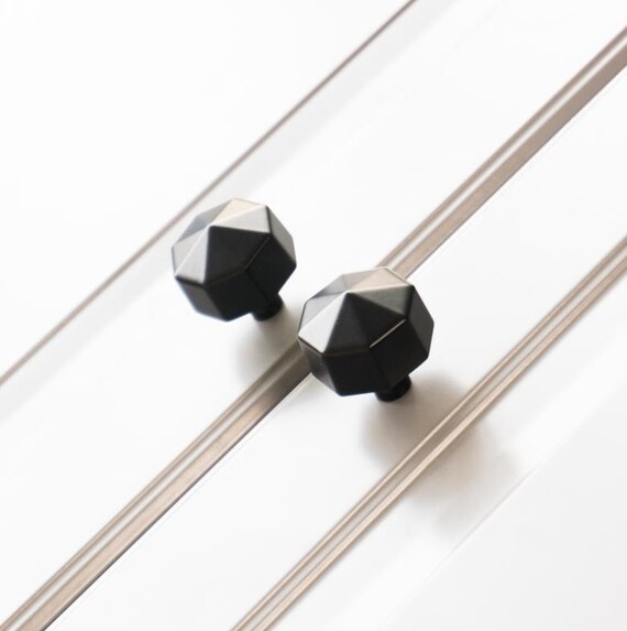 Black Golden Octagonal Drill Knob Kitchen Cabinet Pulls Drawer - Etsy