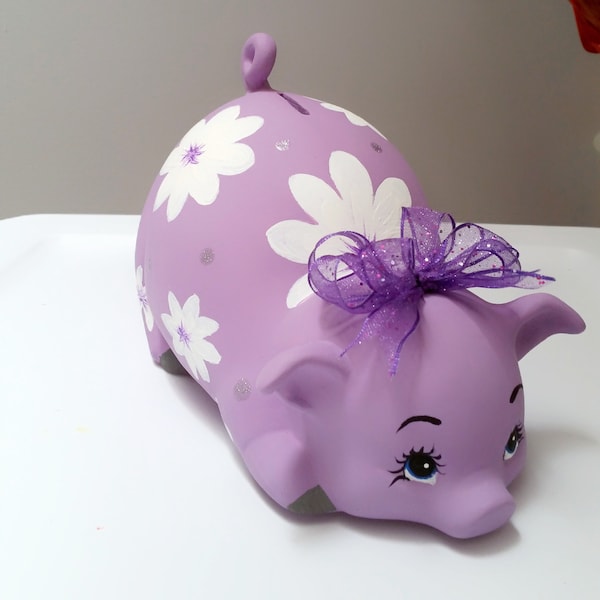 Purple Piggy Bank - Etsy