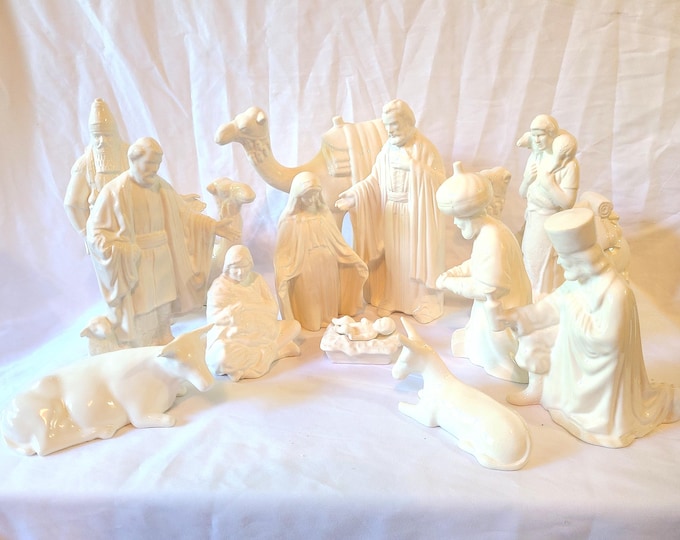 Christmas Nativity Duncan 15 Piece Set Ceramic Bisque, Ready to Paint 7 ...