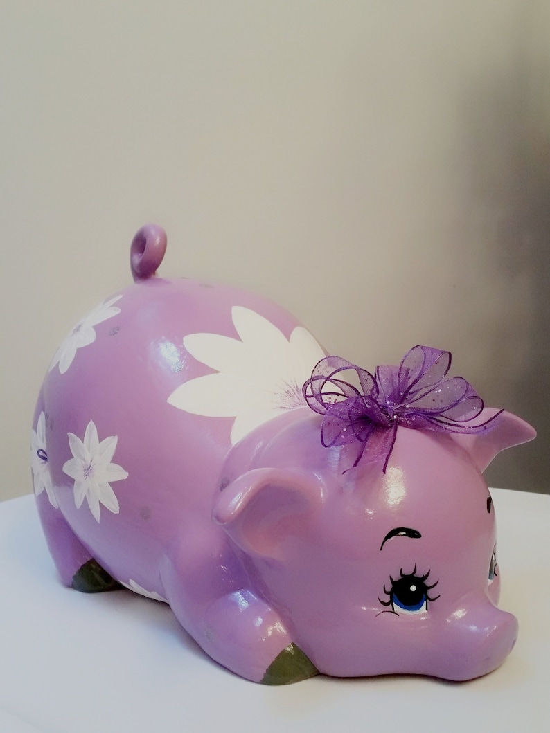 Large Purple Piggy Bank With Personalization/piggy Bank/girls - Etsy