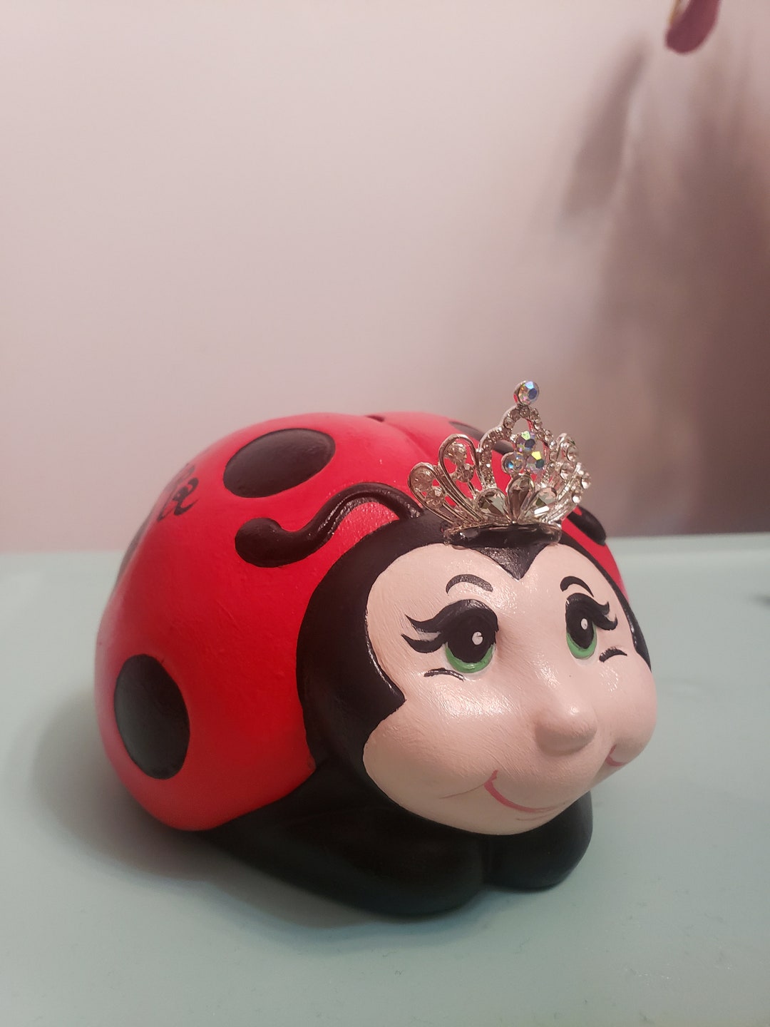 Personalized Girls Bank/lady Bug Bank/piggy Bank/baby Bank/baby Gift ...