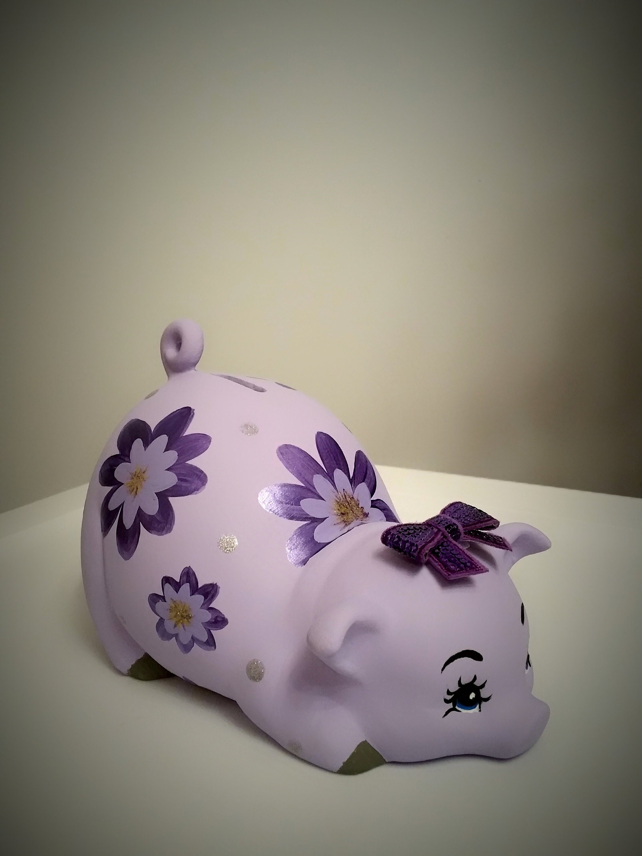 Personalized piggy bank/girls piggy bank/purple piggy | Etsy