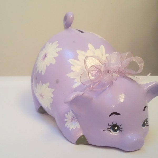 Purple Piggy Bank - Etsy