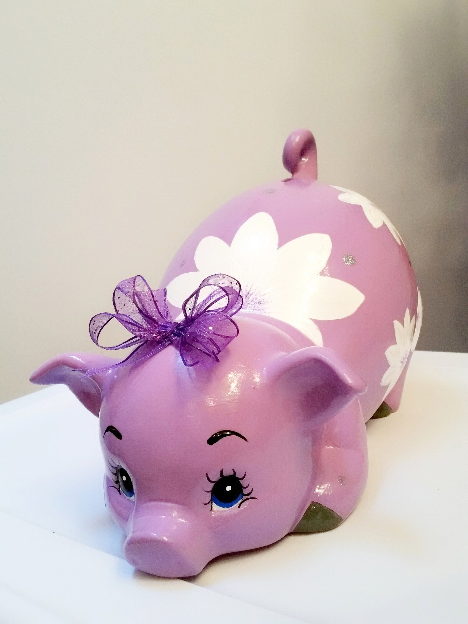 Large Purple Piggy Bank With Personalization/piggy Bank/girls | Etsy