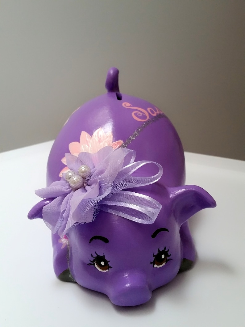 Piggy Bank/personalized Piggy Bank/girls Piggy Bank/purple Piggy Bank ...