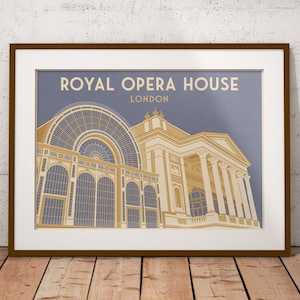 Royal Opera House Poster, London Art Deco Print, Architecture Artwork ...