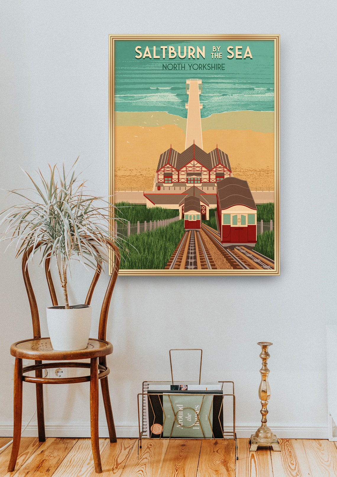 Saltburn by the Sea Travel Poster Yorkshire Seaside Print | Etsy