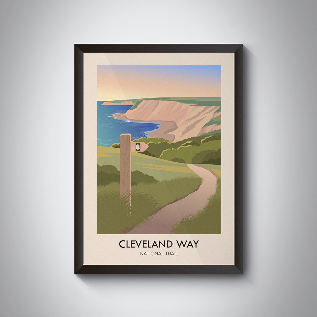 Cleveland Way Poster, National Trail, Hiking, Yorkshire, Whitby ...