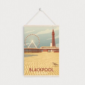 Blackpool Travel Poster, Blackpool Tower Print, Seaside Wall Art ...