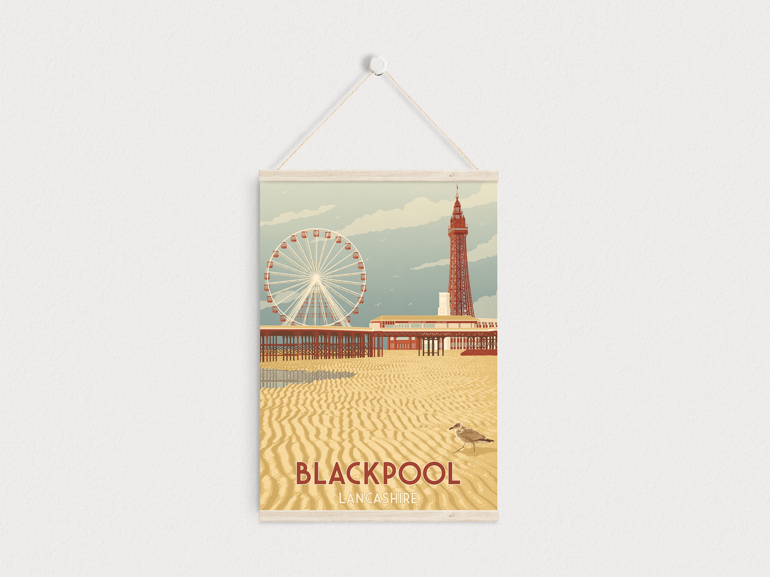 Blackpool Travel Poster Blackpool Tower Print Seaside Wall - Etsy UK