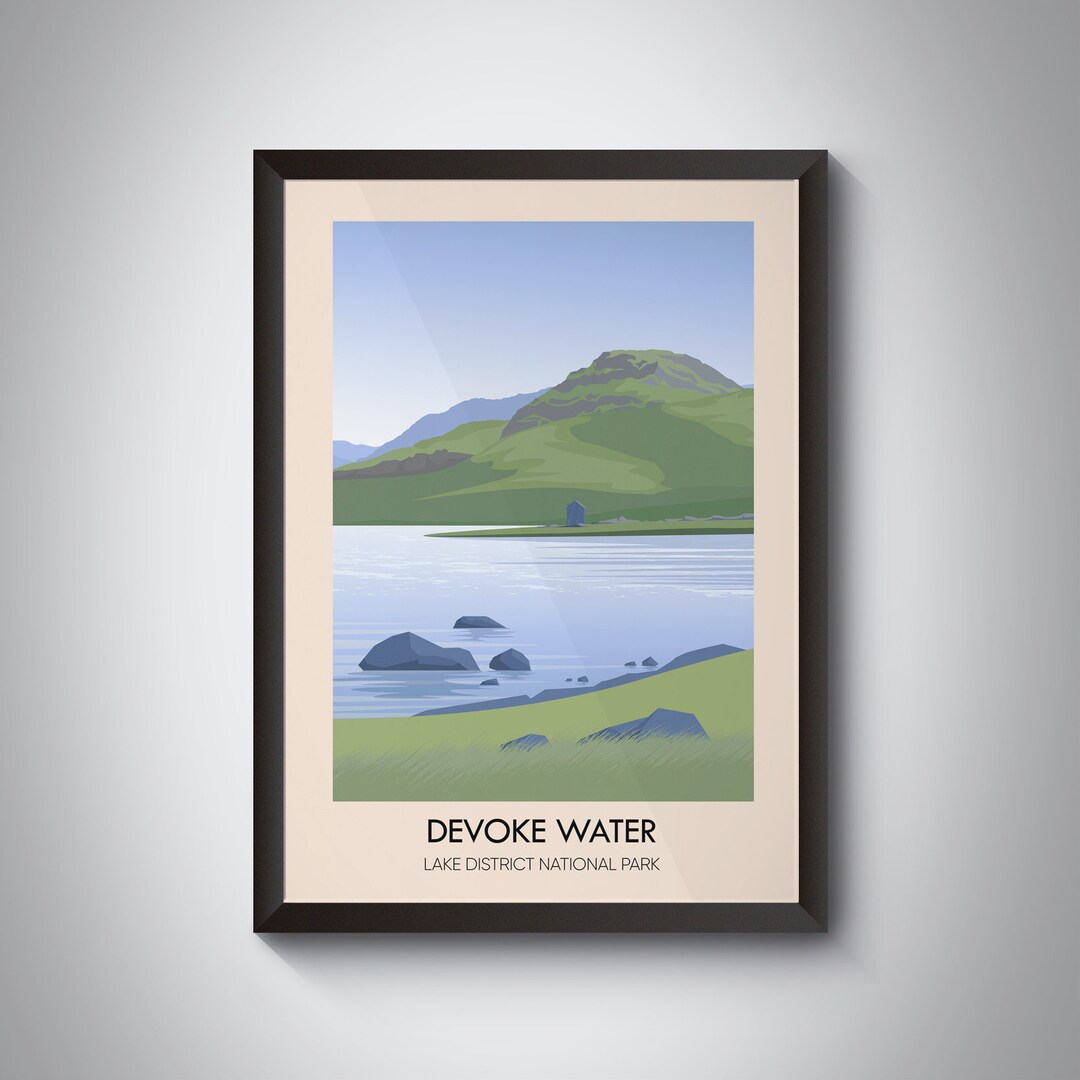 Devoke Water Travel Poster, Lake District National Park, Cumbria ...