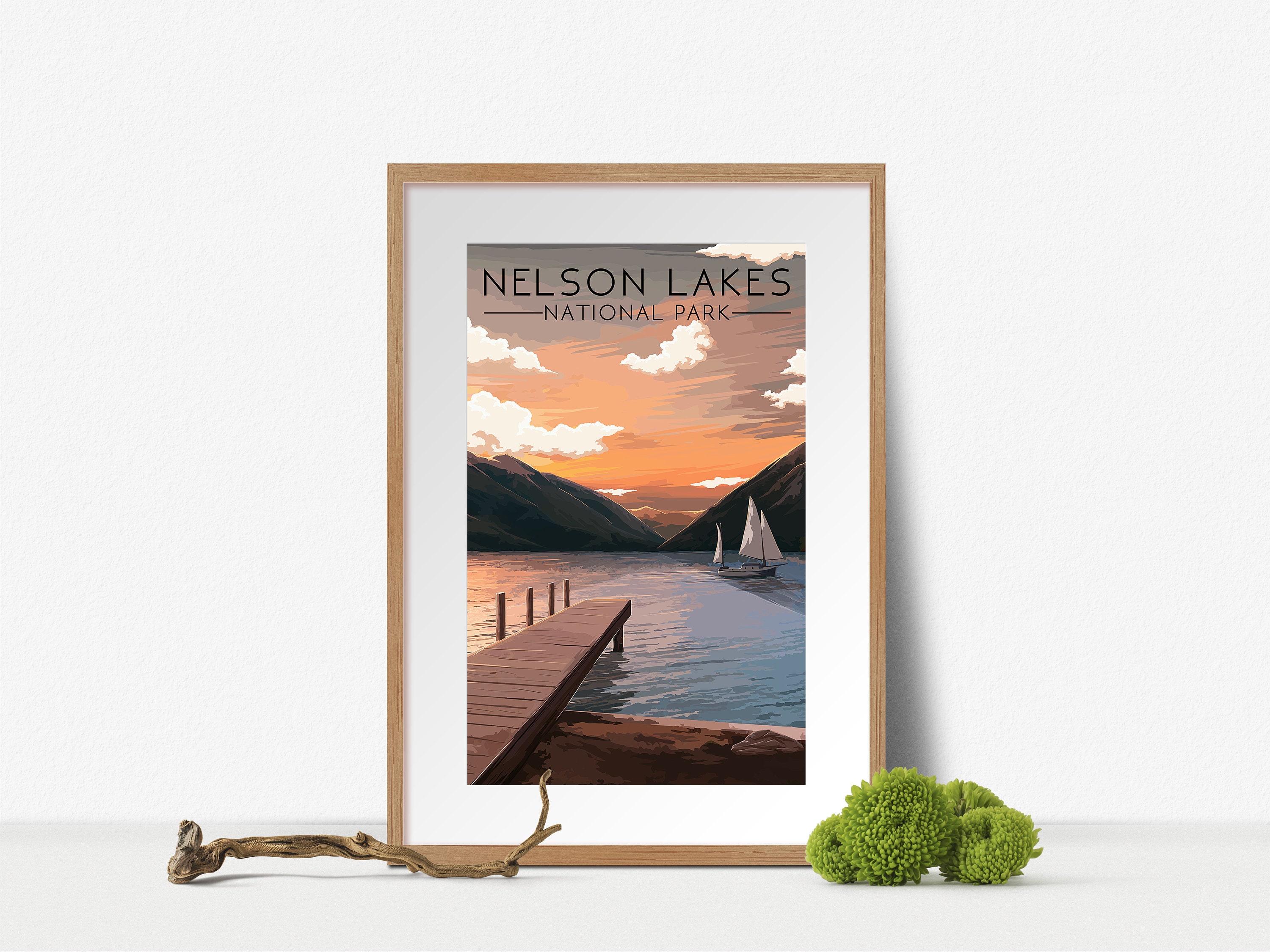 Nelson Lakes National Park Poster New Zealand Travel Print - Etsy UK