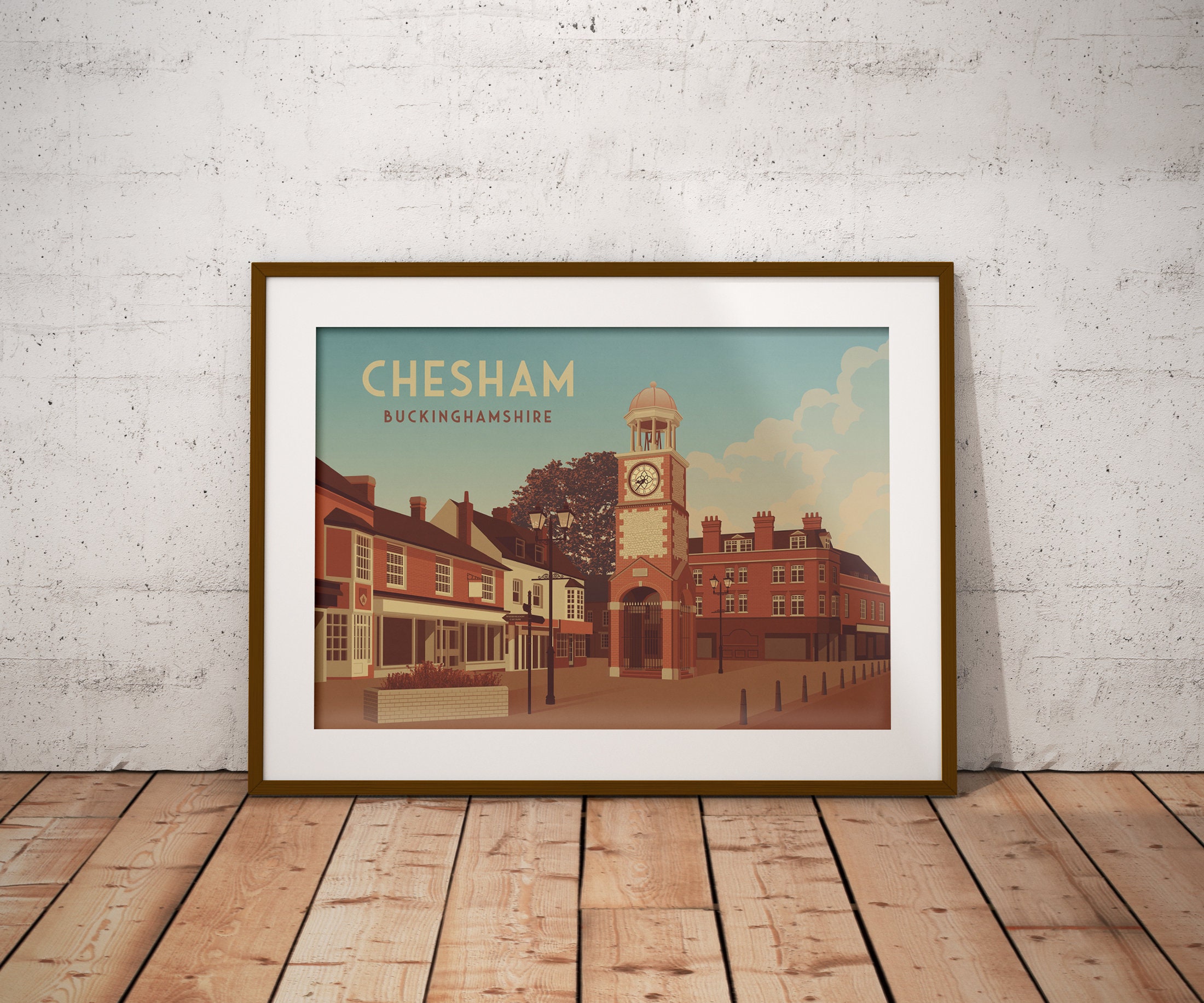 Prints Framed Print UK Chess Valley Chilterns Chesham Travel Poster ...