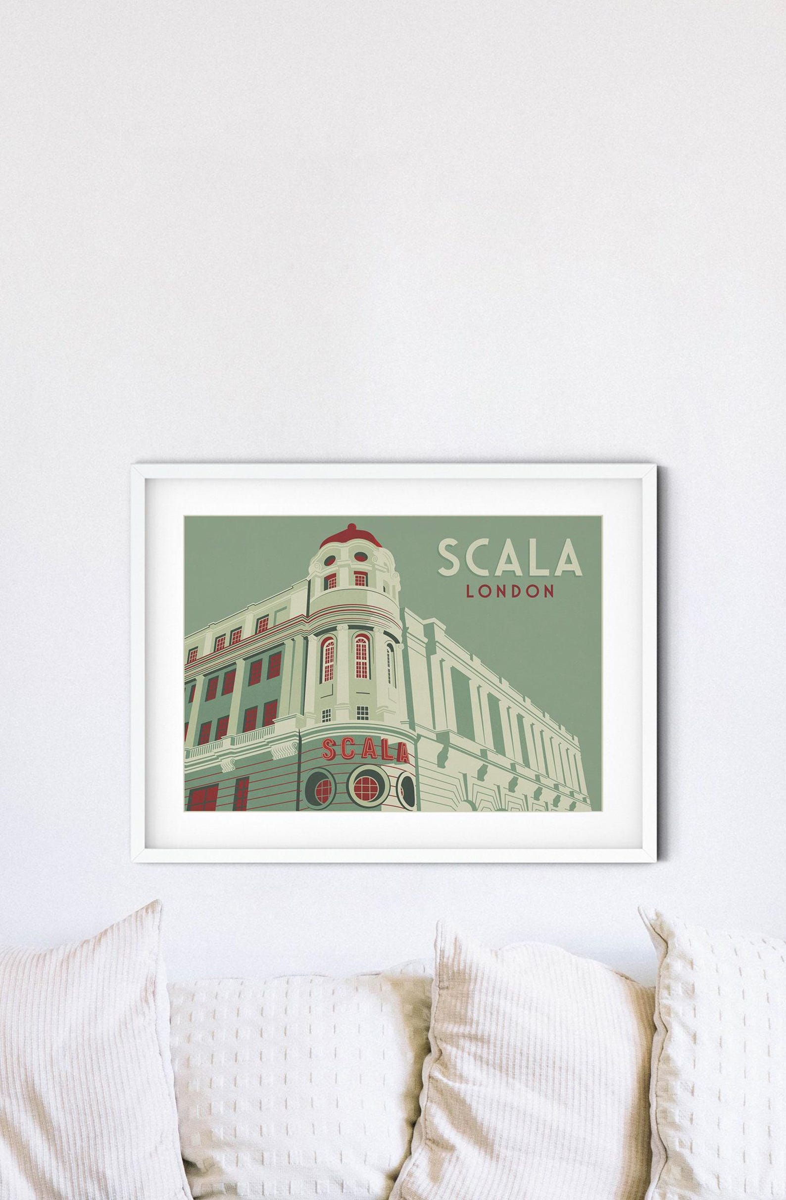 Scala London Poster, Art Deco Print, Kings Cross London, Pentonville ...