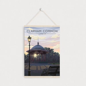 Clapham Common Poster, London Parks Print, Lambeth, Balham, Wandsworth ...