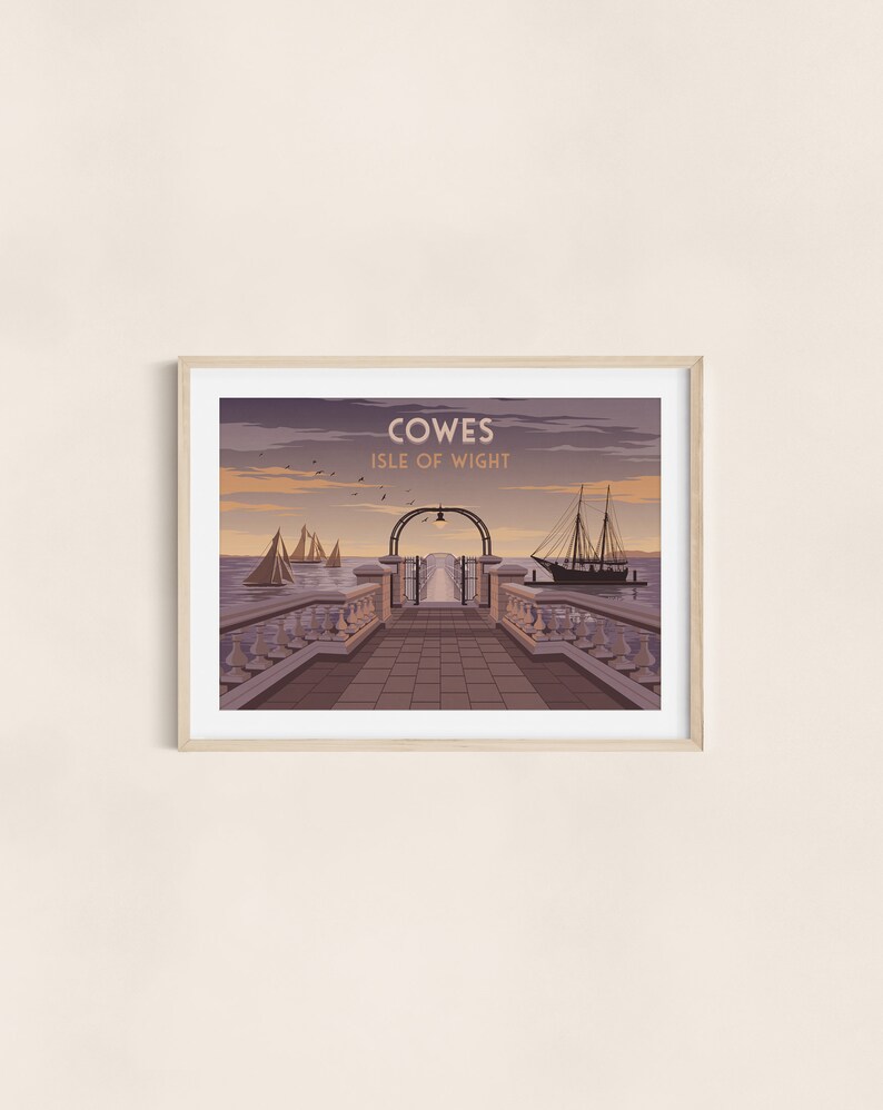 Cowes Isle of Wight Travel Poster Seaside Print Wall Art | Etsy
