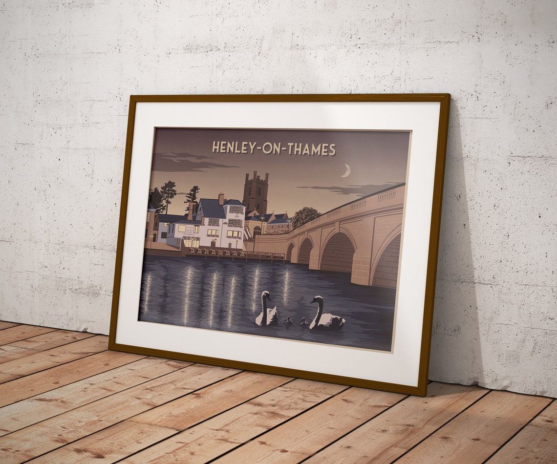 Henley on Thames Print Oxfordshire Travel Poster Henley | Etsy UK
