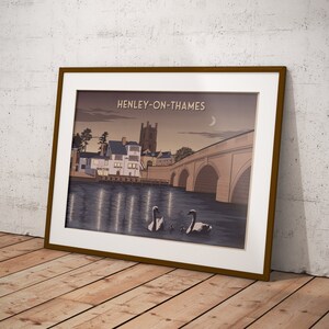 Henley on Thames Print, Oxfordshire Travel Poster, Henley Royal Regatta ...