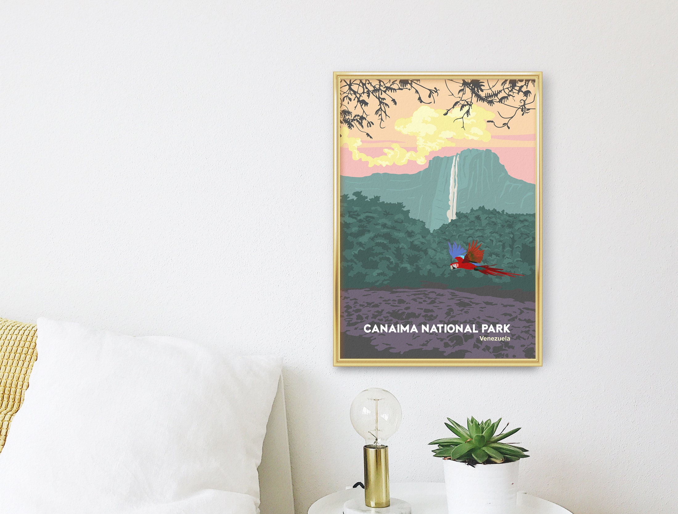 Canaima National Park Poster Angel Falls Venezuela Travel | Etsy