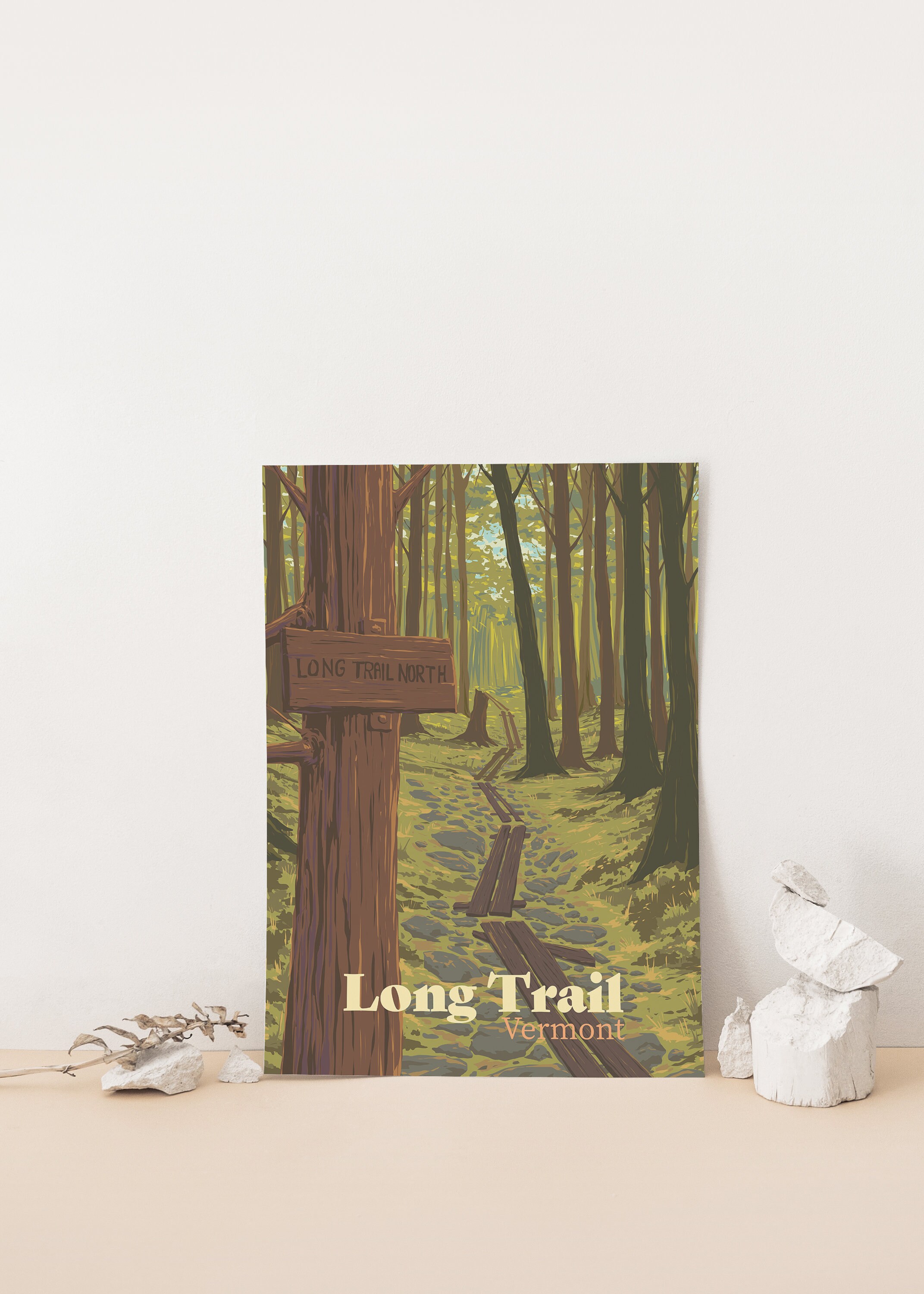 Long Trail Vermont Poster Long Distance Hiking Thru Hike - Etsy