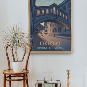 Oxford Bridge of Sighs Travel Poster, Hertford College Bridge, Oxford ...