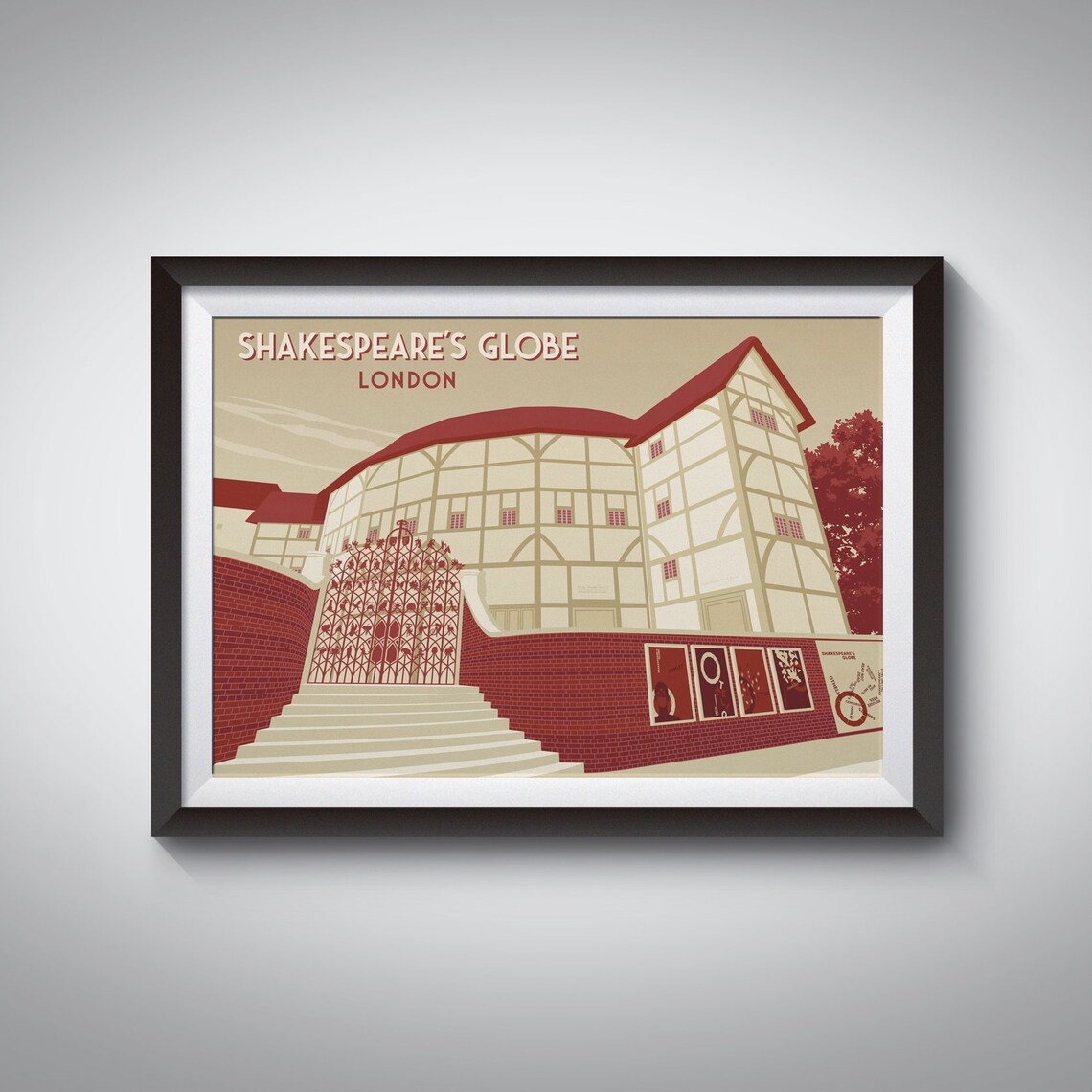 Shakespeare's Globe Theatre Poster London Travel Print - Etsy