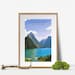 Fiordland National Park Poster, New Zealand Travel Print, Milford Sound ...