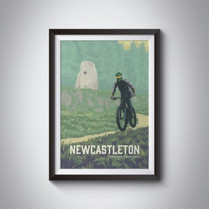 Newcastleton Mountain Biking Poster, 7stanes, Scotland MTB, the Border ...