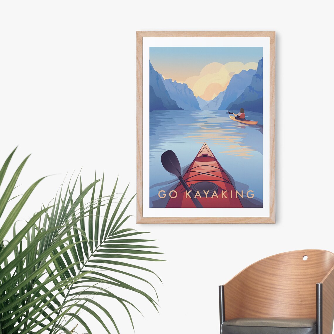 Go Kayaking Print Travel Poster Canoeing Adventure Kayaker | Etsy