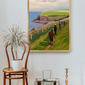 Wainwright's Coast to Coast Poster, Hiking Trail Poster, National Trail ...