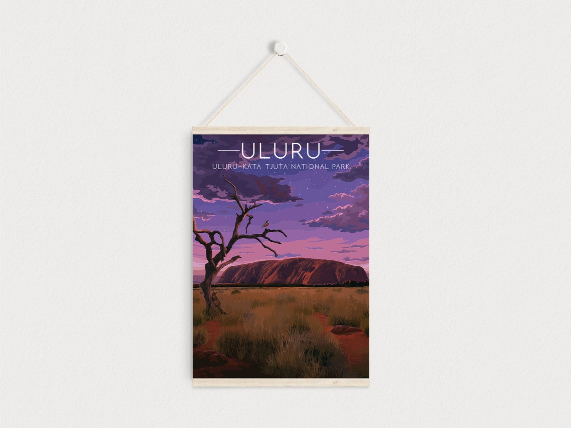 Uluru Poster Australia Travel Print Uluru Kata Tjuta - Etsy UK