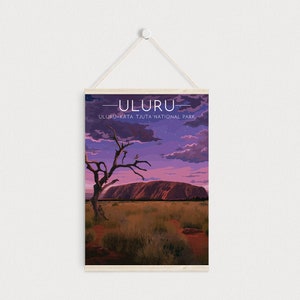 Uluru Poster, Australia Travel Print, Uluru Kata Tjuta National Park ...