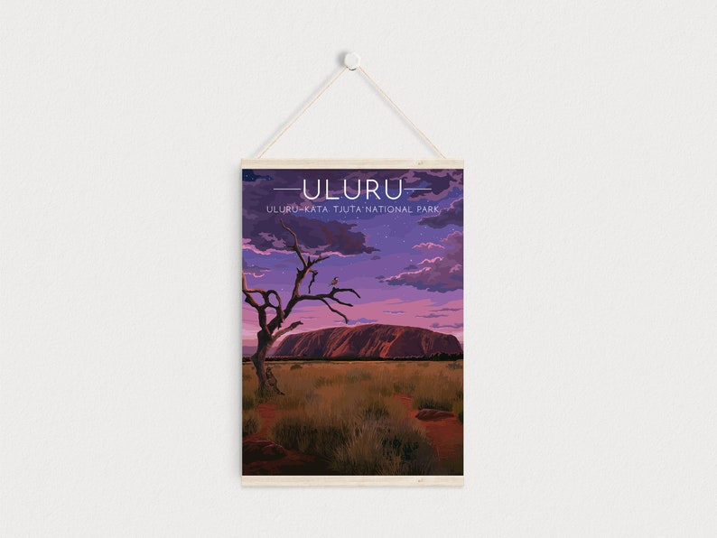 Uluru Poster Australia Travel Print Uluru Kata Tjuta - Etsy UK