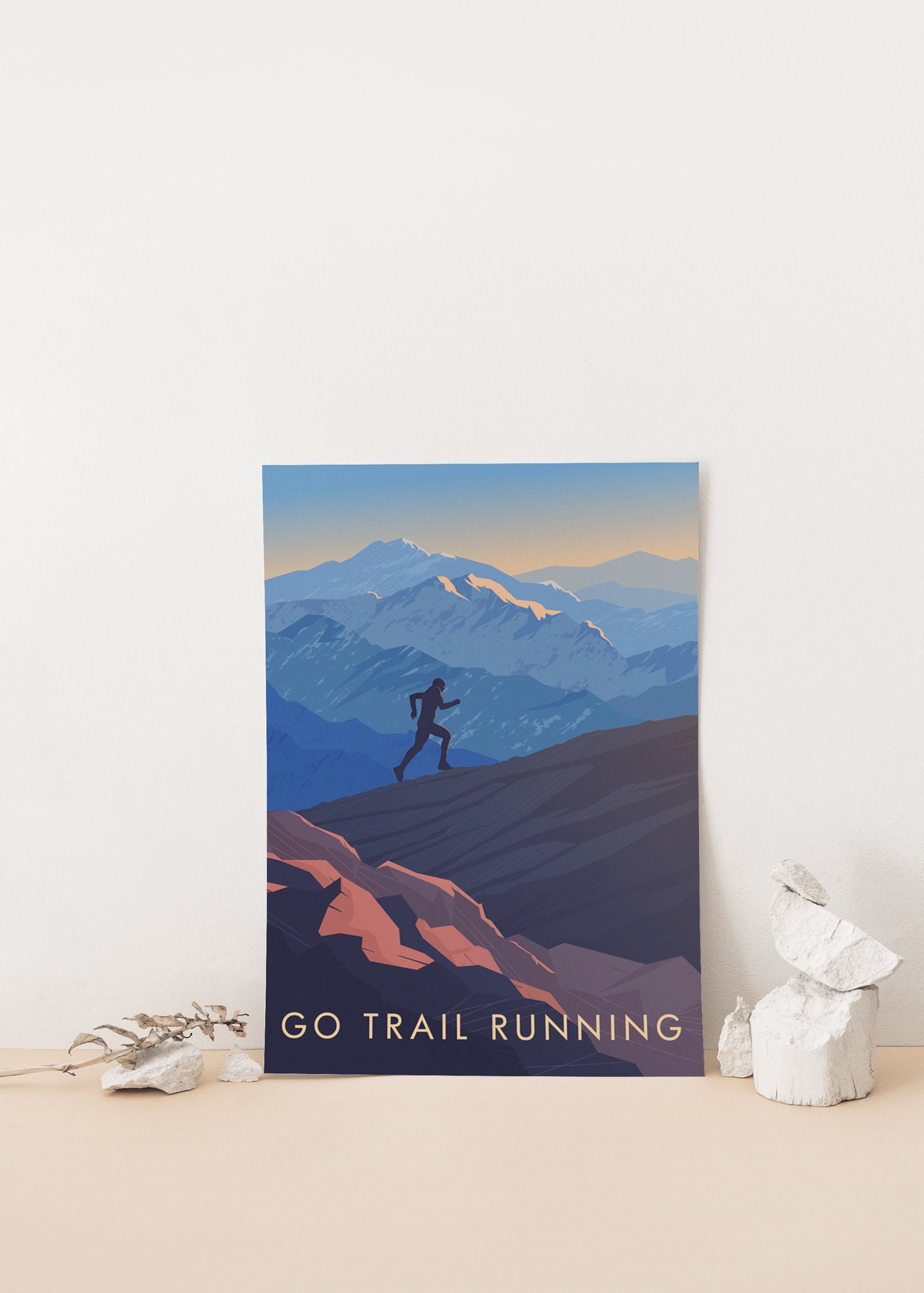 Go Trail Running Print Travel Poster Outdoor Adventure - Etsy UK