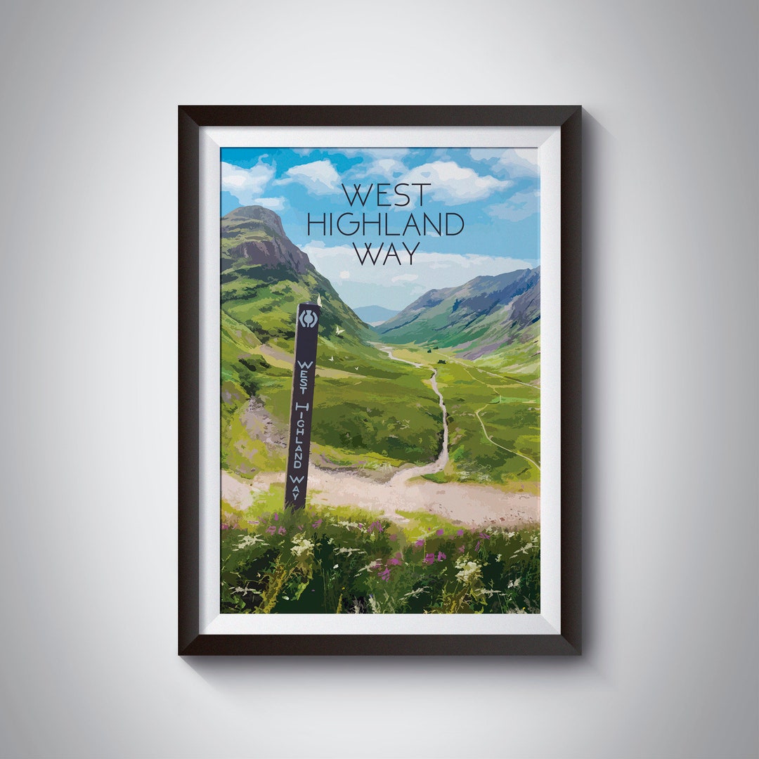 West Highland Way Poster, Hiking Poster, Original Print, National Park ...