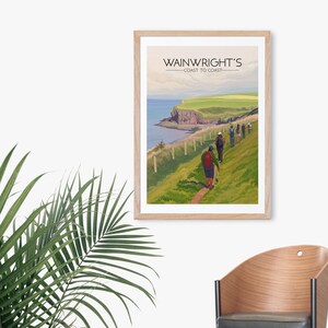 Wainwright's Coast to Coast Poster, Hiking Trail Poster, National Trail ...