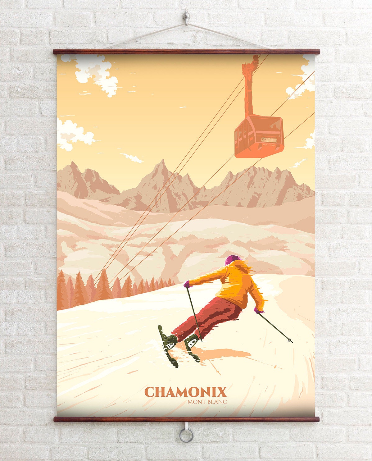 Chamonix Ski Resort Print Mont Blanc Retro Poster Vintage - Etsy UK