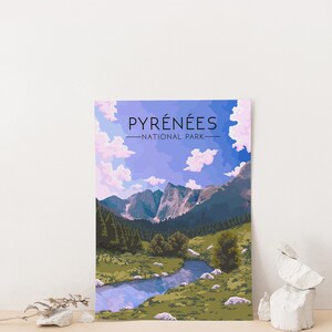 Pyrenees National Park Poster, France Travel Print, Vintage Travel ...