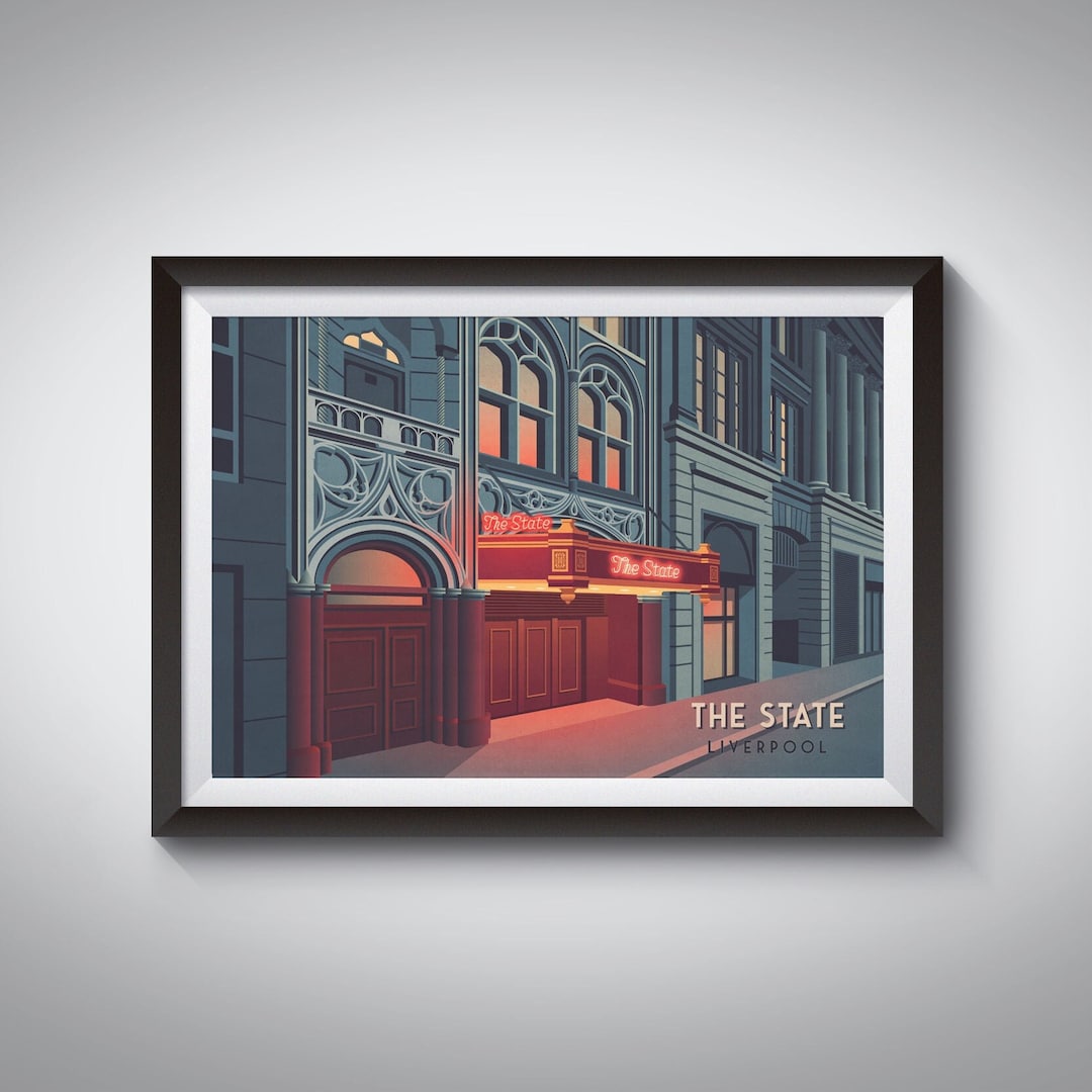 The State Club Liverpool Travel Poster, Liverpool Nightclub, the State ...