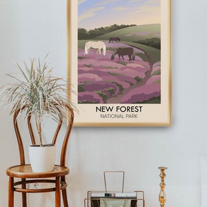 New Forest National Park Poster, New Forest Ponies, England, UK ...