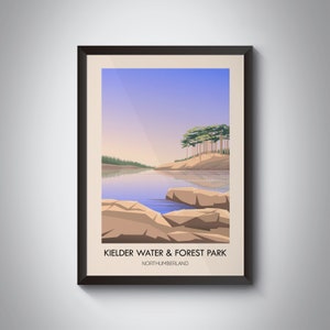Kielder Water and Forest Park Travel Poster, Northumberland Print ...