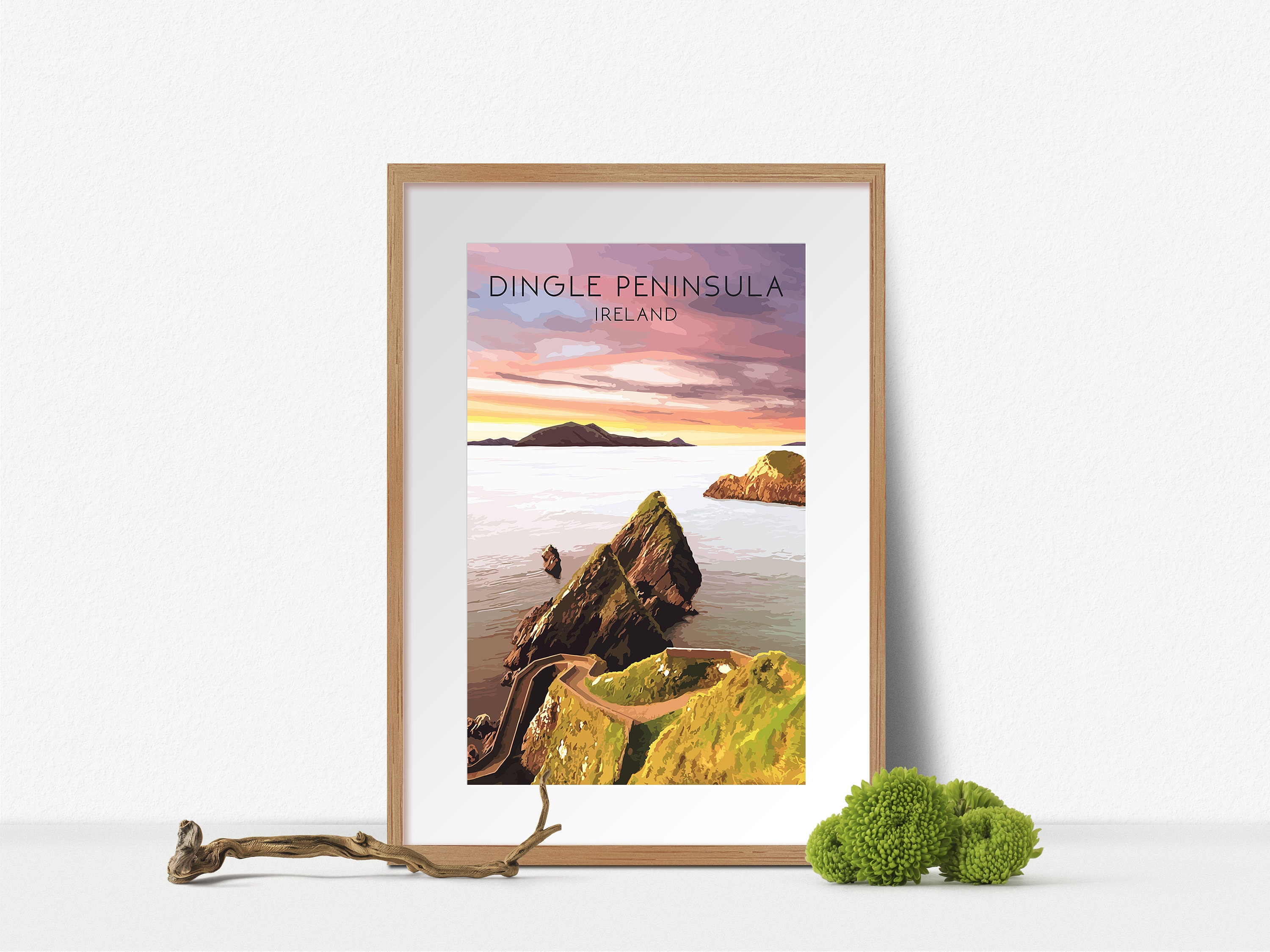 Dingle Peninsula Poster Ireland Travel Print Wild Atlantic | Etsy