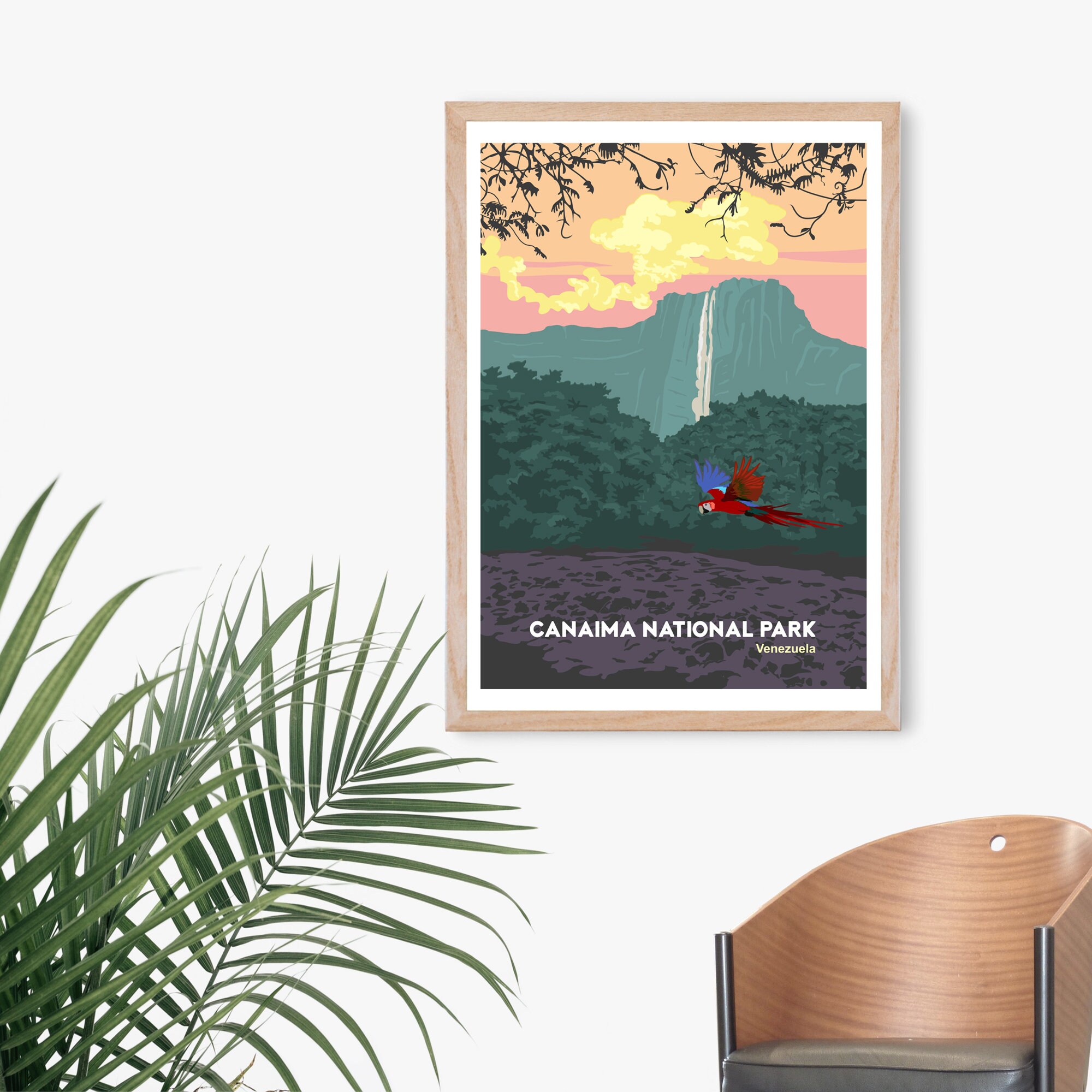 Canaima National Park Poster Angel Falls Venezuela Travel | Etsy