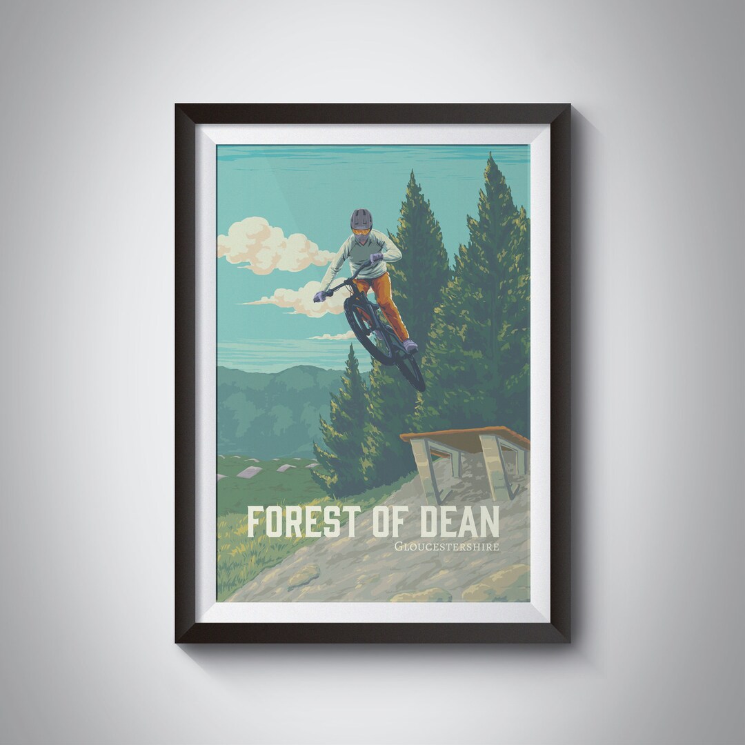 Forest of Dean Mountain Biking Poster, Mountain Bike Trail, MTB Poster ...