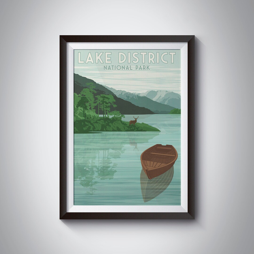 Lake District National Park Poster, Ullswater Lake, Windermere ...