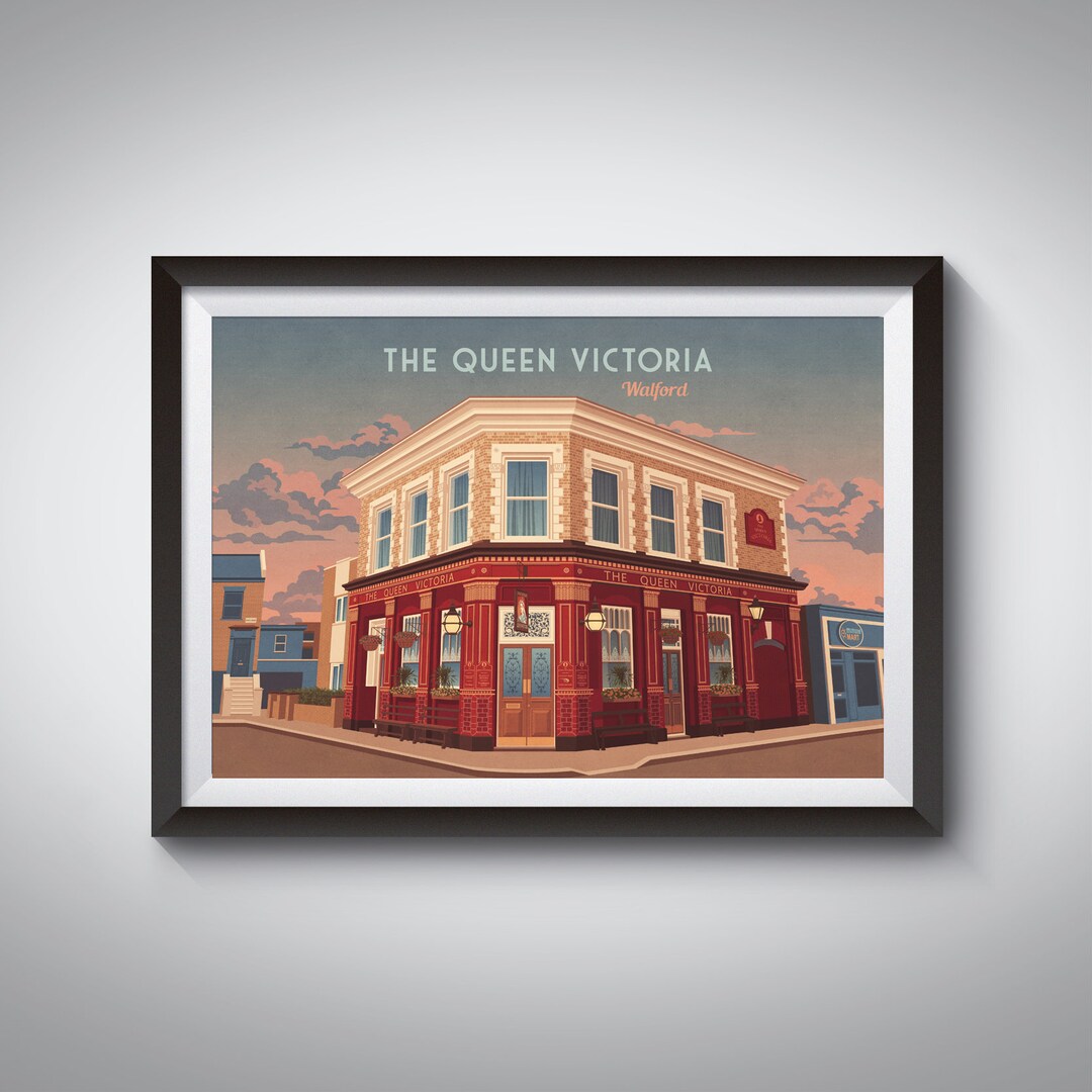 The Queen Victoria Pub Walford London Poster, Travel Print, Eastenders ...
