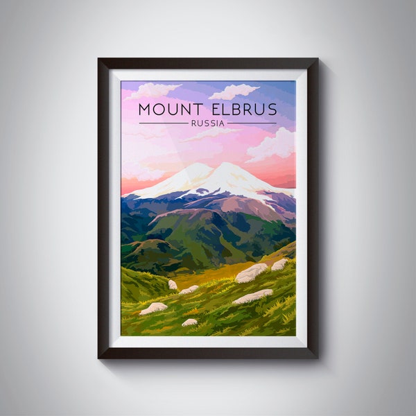 Poster elbrus russland - Etsy.de