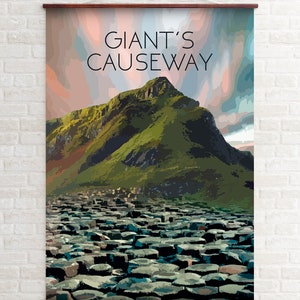 Giant's Causeway Poster, County Antrim, Northern Ireland, Retro Travel ...