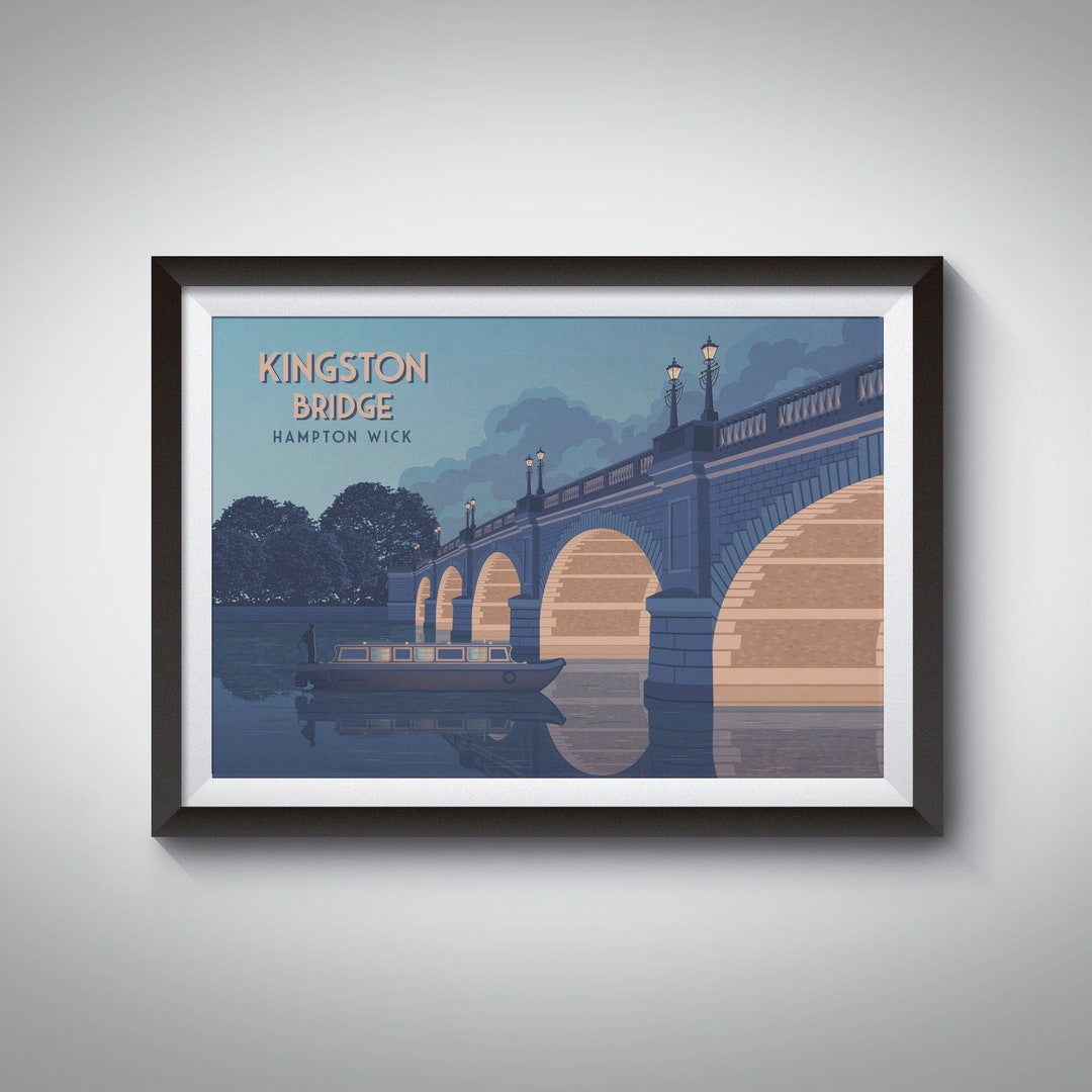 Kingston Bridge London Poster, London Travel Poster, Kingston Upon ...